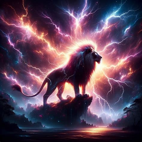 Magic Lightning Lion Artwork