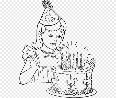 생일 케이크 색칠하기 책 파티 생일 축하합니다 생일 화이트 어린이 Png Pngegg