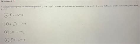 solved a particle moves along the xx axis with velocity
