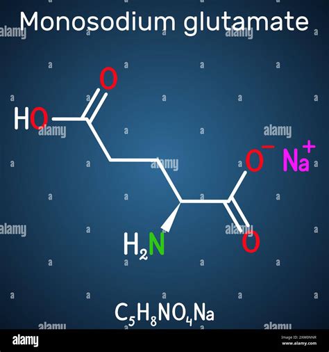 Monosodium Glutamate Msg Sodium Glutamate Molecule It Is Flavor