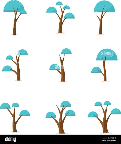 Collection Of Tree Set Design Vector Stock Vector Image Art Alamy
