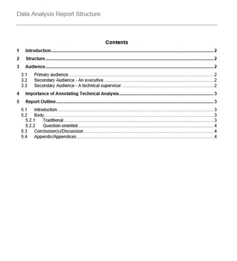 Structure For Data Analysis Report GRCReady