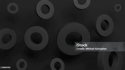 검은 색 배경에 검은 튜브 실린더와 추상적 인 현대적인 구성 3d 렌더링 3차원 형태에 대한 스톡 사진 및 기타 이미지 3