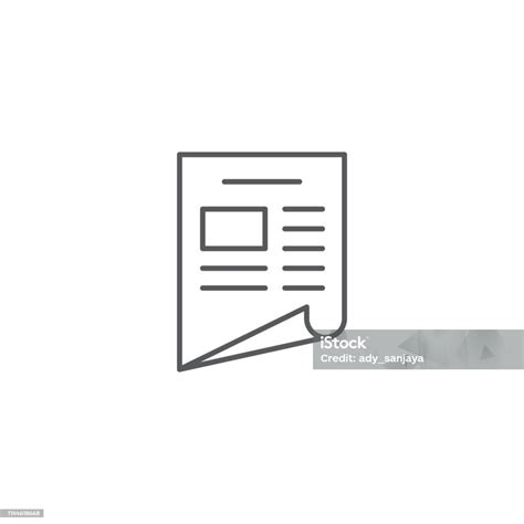 뉴스 기호입니다 신문 라인 아이콘 개요 벡터 기호 그림 흰색 절연 선형 그림 보도 자료에 대한 스톡 벡터 아트 및 기타 이미지 보도 자료 아이콘 문자 Istock