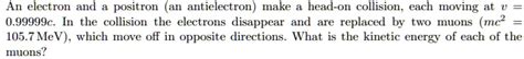 Solved An Electron And Positron An Antielectron Make A Head On