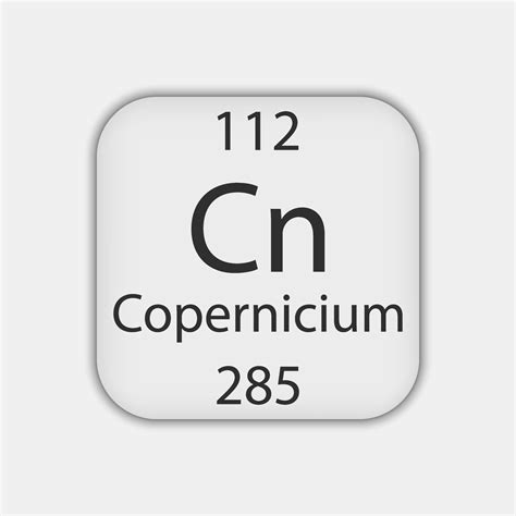 Copernicium Symbol Chemical Element Of The Periodic Table Vector