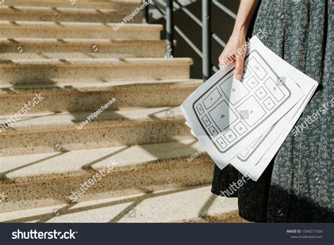 Ux Website Design Wireframe Sketch Prototype Stock Photo