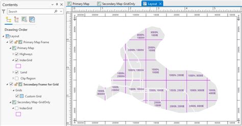 solved how to keep grid outside map frame when using a cl esri