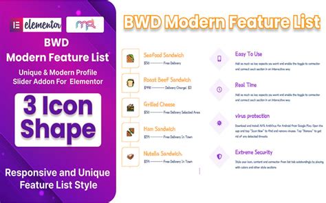 Modern Feature List Wordpress Plugin For Elementor