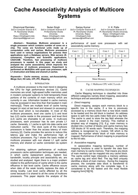PDF Cache Associativity Analysis Of Multicore Systems