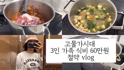 고물가 시대 3인 가족 식비 60만원 워킹맘의 집밥 절약 브이로그 짧은 고성 여행 Youtube