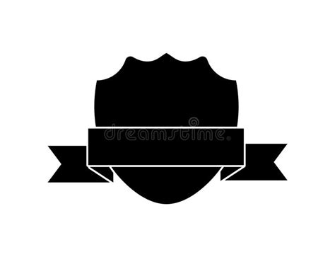Police Shield Black Shape Heraldic Shields Blank Emblems Security