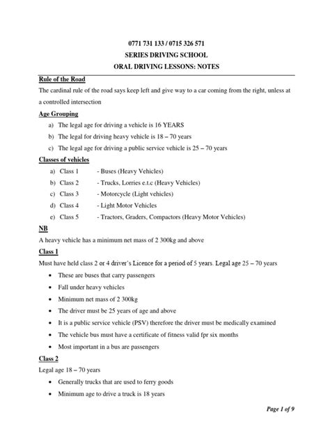Driving School Notes Pdf Traffic Light Traffic