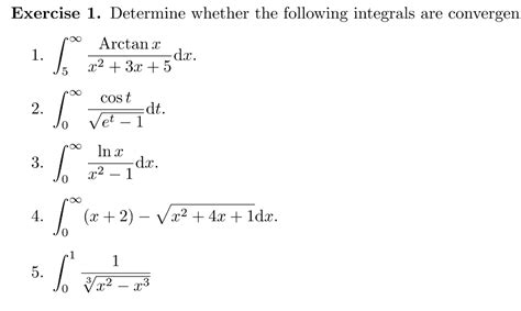 solved determine whether the following integrals are