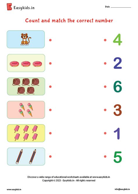 Count And Match Worksheet 1 To 10