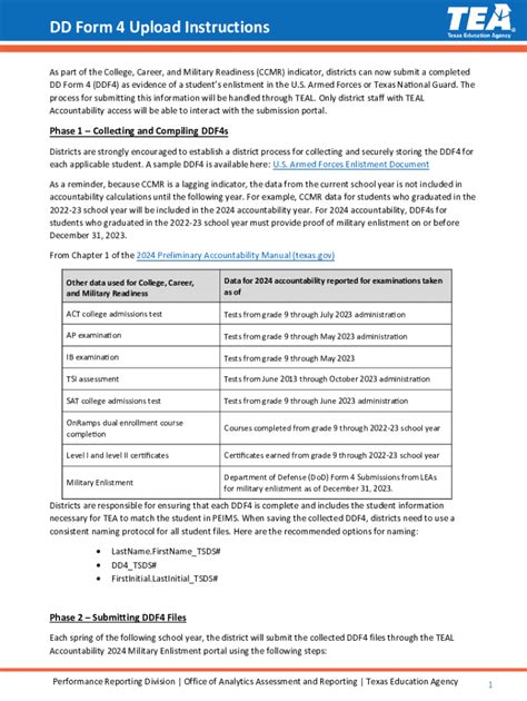 Fillable Online Dd Form 4 Upload Instructionstexas Education Agency Fax Email Print Pdffiller