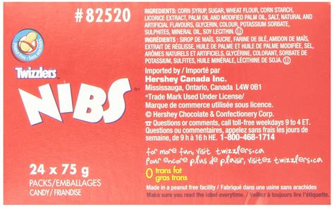 Twizzlers Black Licorice Candy Nibs 24ct 75g