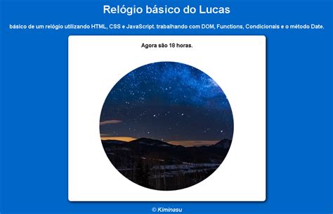Github Kiminasurelogiokimi Criação De Um Relógio Básico Utilizando Html Css E Javascript