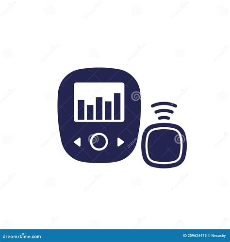 Continuous Glucose Monitor Icon On White Vector Stock Vector