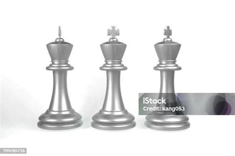 체스 체크 메이트 개념 3d 렌더링 그림 의 실버 메탈릭 체스 피규어의 집합 흰색 배경에 격리 된 주요 및 작은 조각 고해상도 3d 렌더링 이미지 1위에 대한 스톡 사진 및