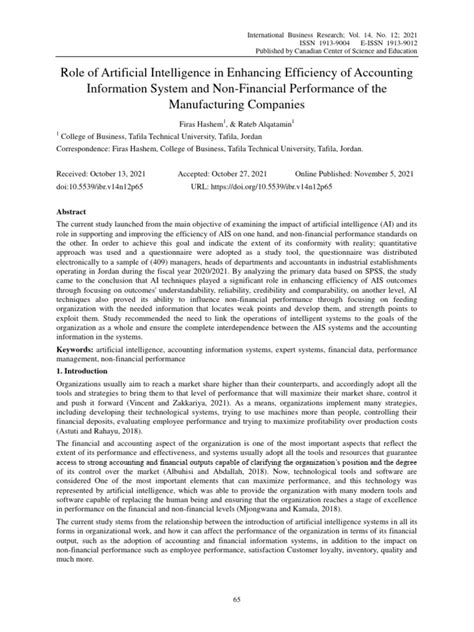 Role Of Artificial Intelligence In Enhancing Effic Pdf Errors And
