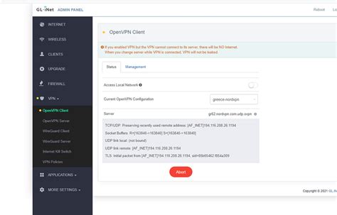 GL MT N V Orange Status For VPN Routers GL INet