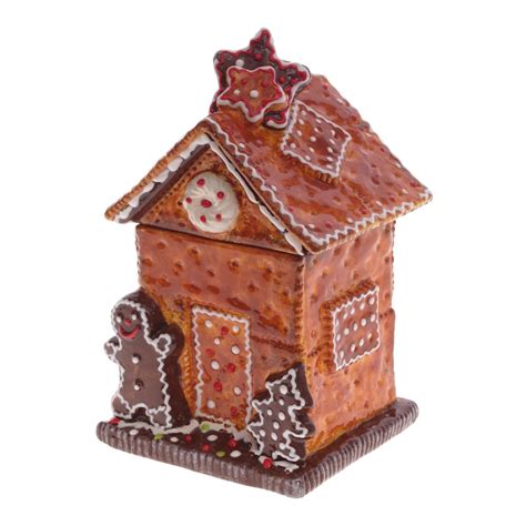 Новогодние подарки и украшения Конфетница Пряничный домик 700мл L13 5 W12 H21 5см