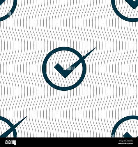 Check Mark Sign Icon Checkbox Button Seamless Pattern With Geometric