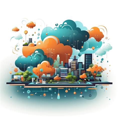 Premium Vector Flat Design Vector Cloud Computing Vector On White Backgrou