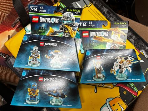 Lego Dimensions Lot Of 3 Ninjago Fun Packs Jay Zane Sensei Wu New