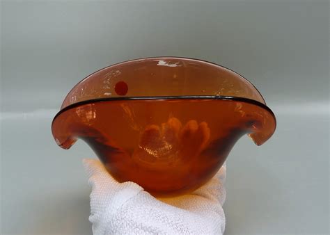Vintage Seguso Dalla Venezia Murano Glass Clam Shell Bowl Venetian Art