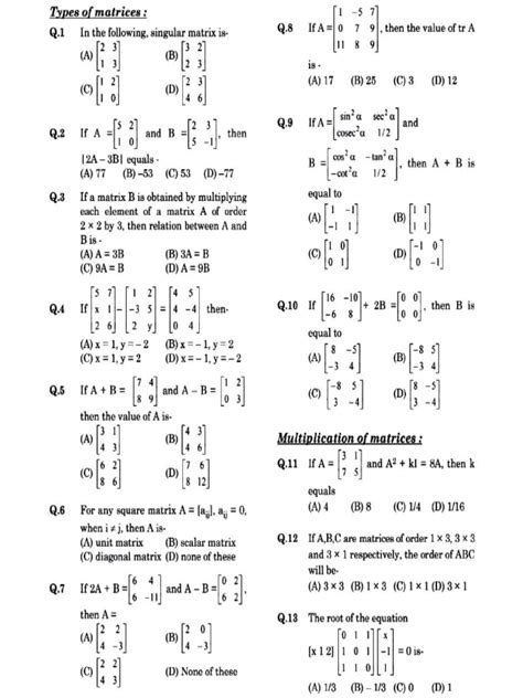 Matrices Assignment 1665711594514 Pdf Matrix Mathematics