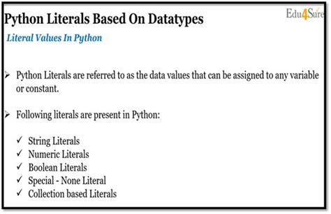 What Do You Mean By Python Literals Quora