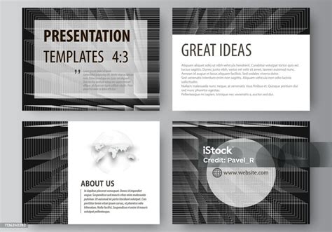 프레젠테이션 슬라이드를 위한 비즈니스 템플릿입니다 평면 디자인에 쉽게 편집 가능한 벡터 레이아웃 추상 무한대 배경 깊이와 관점의 환상을 형성 하는 사각형 3d 구조 0명에