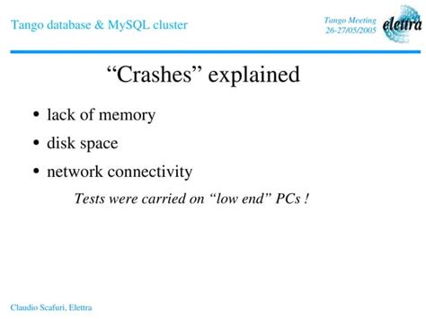 tango database and mysql cluster ppt