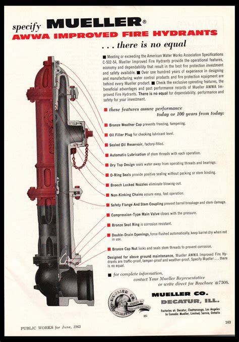 1963 Mueller Fire Hydrants Decatur Il Vintage Trade Orig Print Ad Ebay