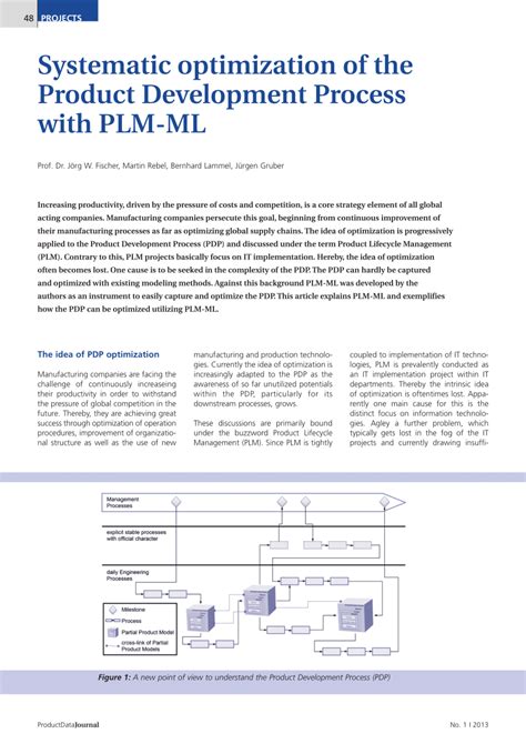 Pdf Systematic Optimization Of The Product Development Process With Plm Ml