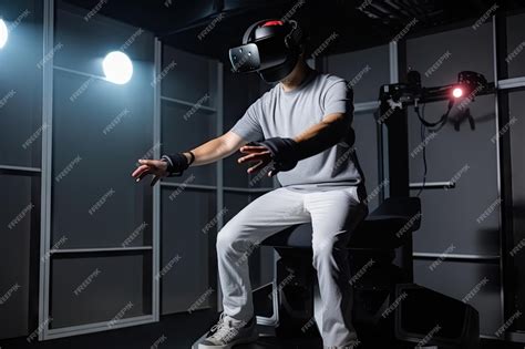 Premium Ai Image Robot Practicing Its Movements On Virtual Reality