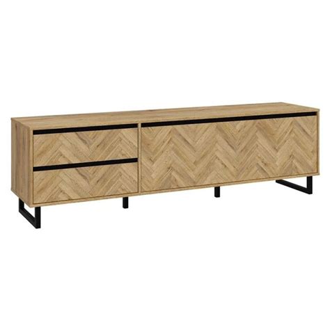 Chevron Tv Unit 1 Door Oak Buy Online Cfs Uk 645082