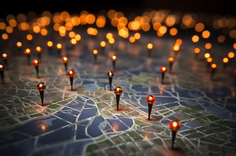 Premium Ai Image Bokeh Lights On A Map Marking Locations In Paris