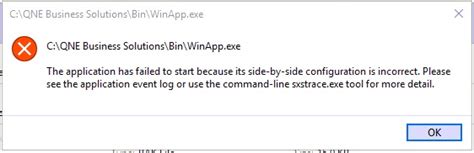 Optimum Cannot Run Qne Program Prompt Error The Application Has Failed To Start Because Its