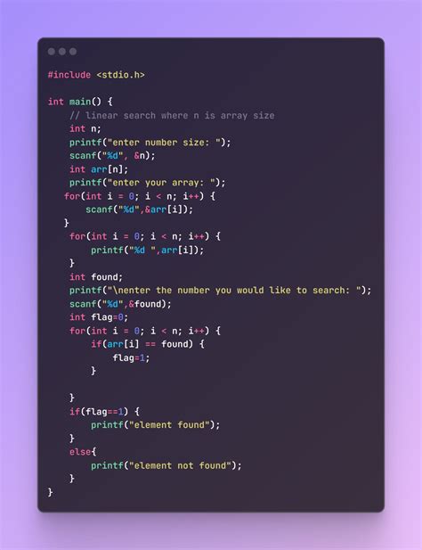 Manha Ayyan Kuzhiyan On Linkedin Linearsearch Cprogramming