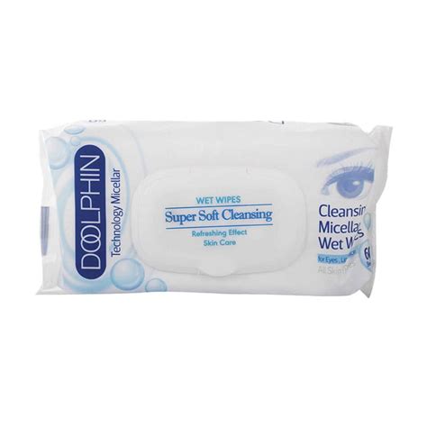 دستمال مرطوب پاک کننده آرایش دلفین60 عددی آرایشی و بهداشتی پریسا