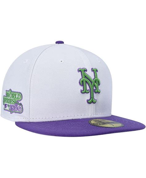 New Era Mens White New York Mets Side Patch 59fifty Fitted Hat Macys