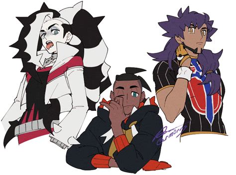 Raihan Leon And Piers Pokemon And 2 More Drawn By Sagemaru Br