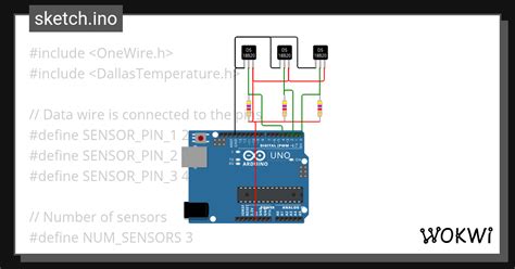 Ds18b20 Several Pin Wokwi Esp32 Stm32 Arduino Simulator