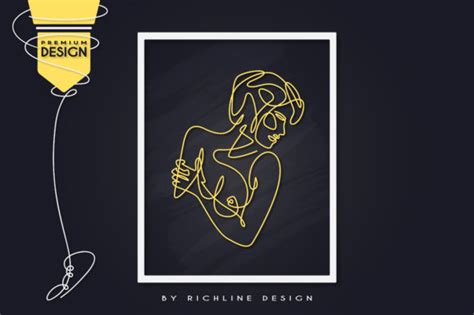 Sexy Girl Line Art Poster Graphic By RICHLINE DESIGN Creative Fabrica