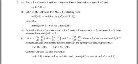 Solved Find A 3 Times 4 Matrix A And A 4 Times 3 Matrix B