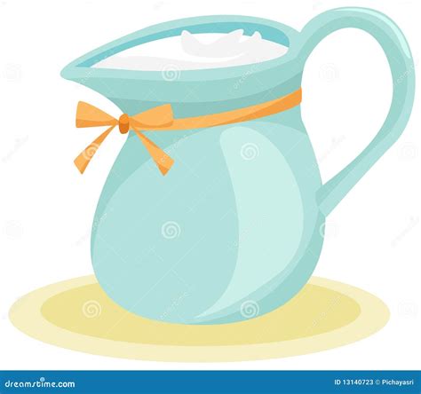 Milk Pitcher Jug Creamer Simple Form Vector Illustration Vector Line