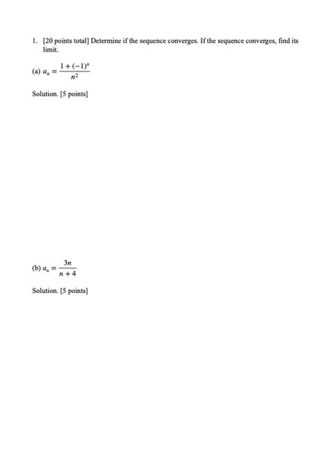 Solved Points Total Determine If The Sequence Chegg Com